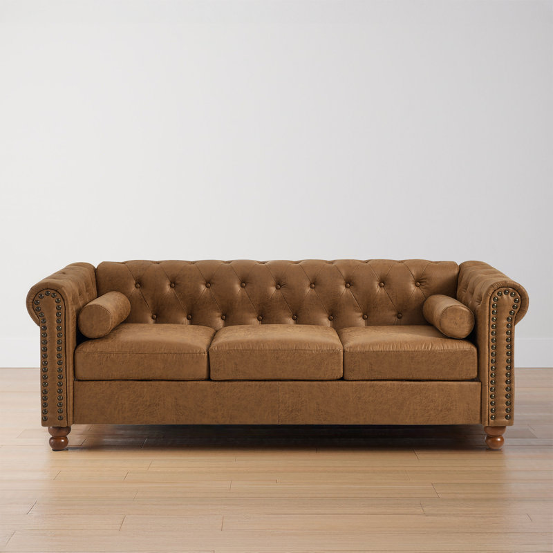 Wayfair tufted leather sofa store